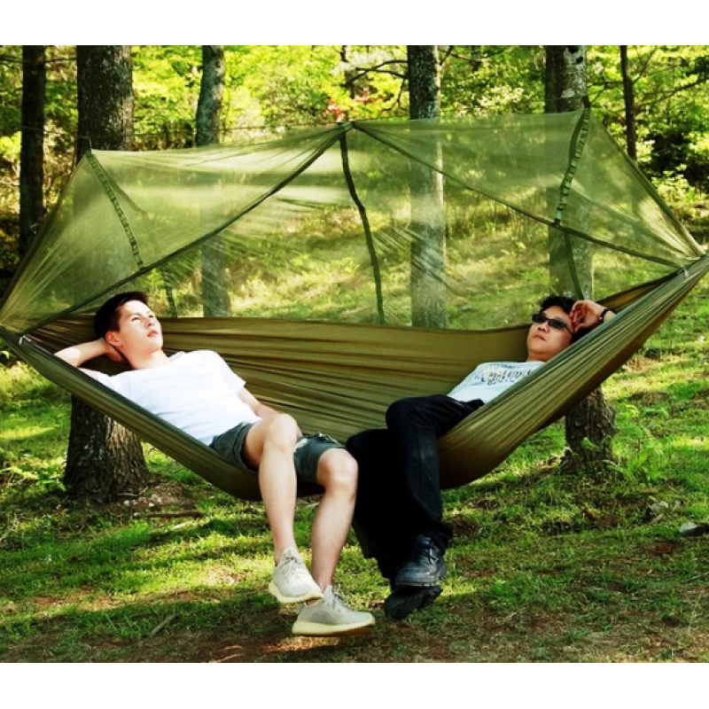 Туристичний гамак з москітною сіткою Hammock With Net ARMY